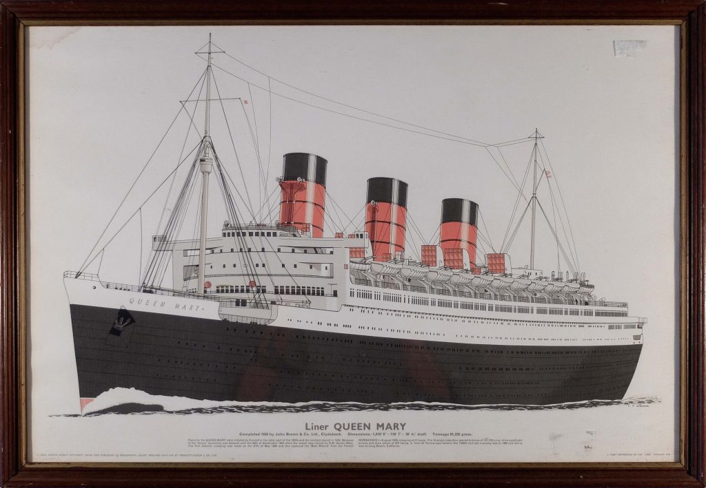 Ocean Liner R.M.S.QUEEN MARY - Hand Drawing. - Gibraltar Maritime ...