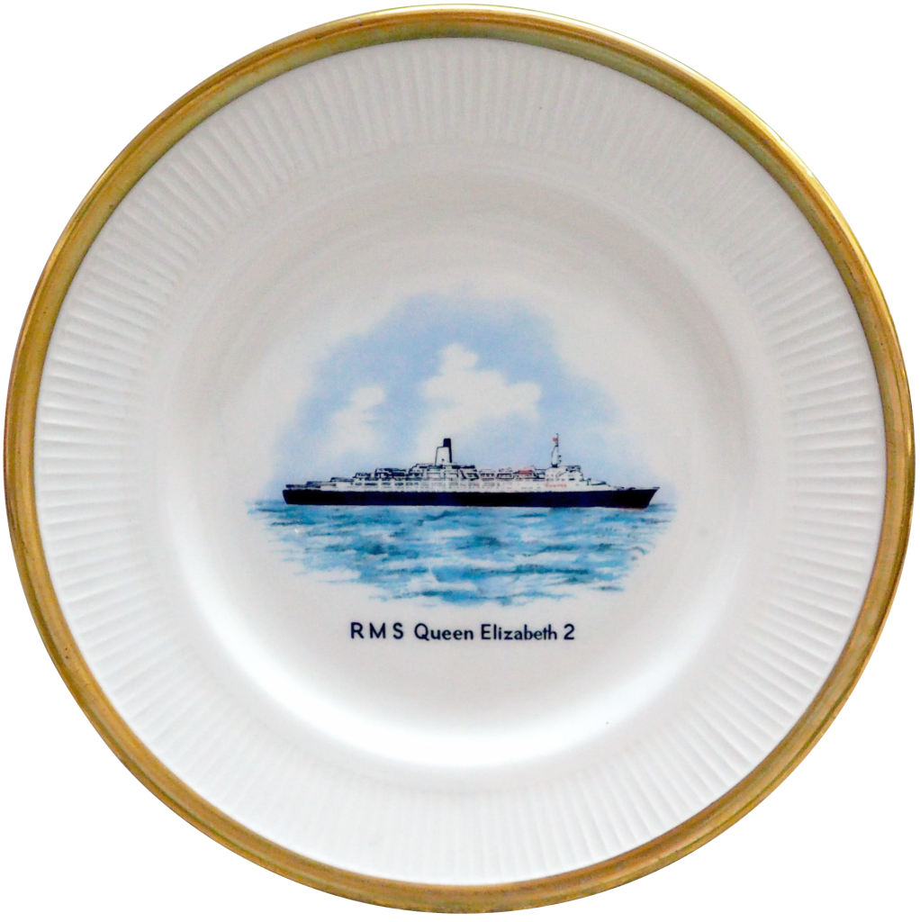 RMS Queen Elizabeth plate - Gibraltar Maritime Antiques & Collectables