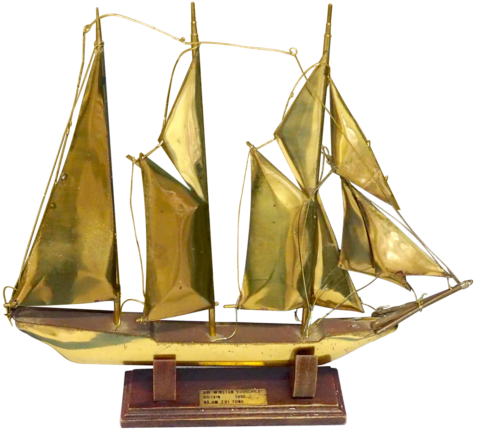 Golden ship model from 1965 - Gibraltar Maritime Antiques & Collectables