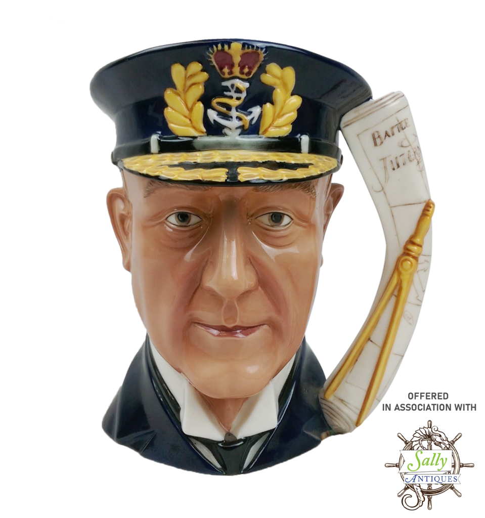 Admiral Lord Jellicoe Large Porcelain Character Jug – Franklin Mint ...