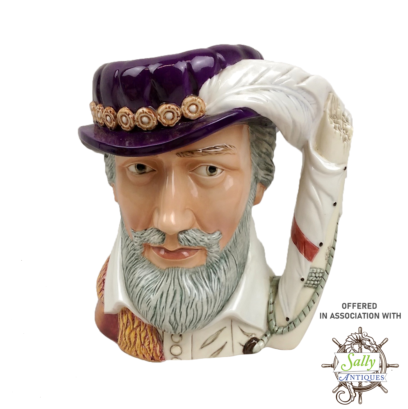 Sir Richard Grenville Large Porcelain Character Jug – Franklin Mint ...