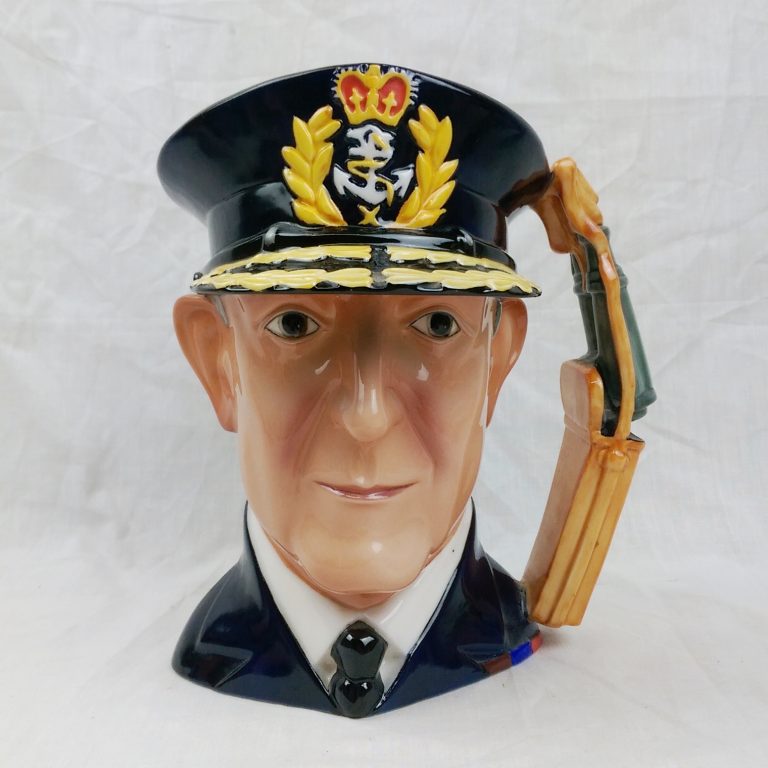 Admiral Lord Cunningham Large Porcelain Character Jug - Franklin Mint ...