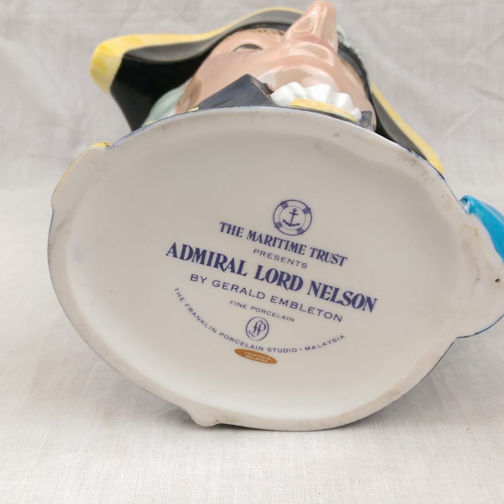 Admiral Lord Nelson Large Porcelain Character Jug – Franklin Mint ...